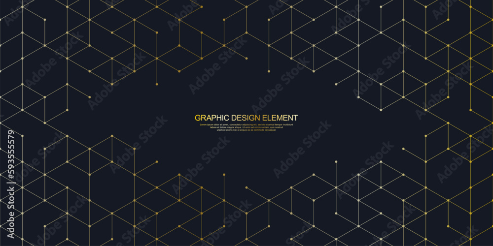 The graphic design elements with isometric shape golden blocks. Vector ...