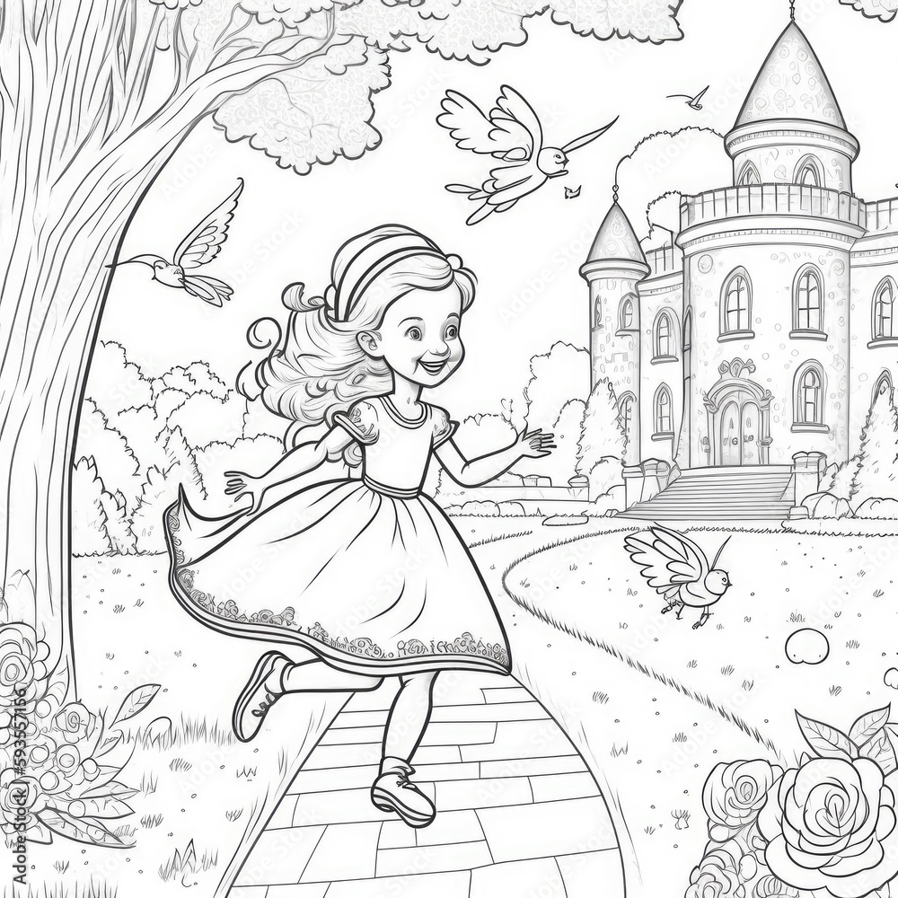 Coloring Pages for Kids Animals and Mystical Creatures in Fairy-tale ...