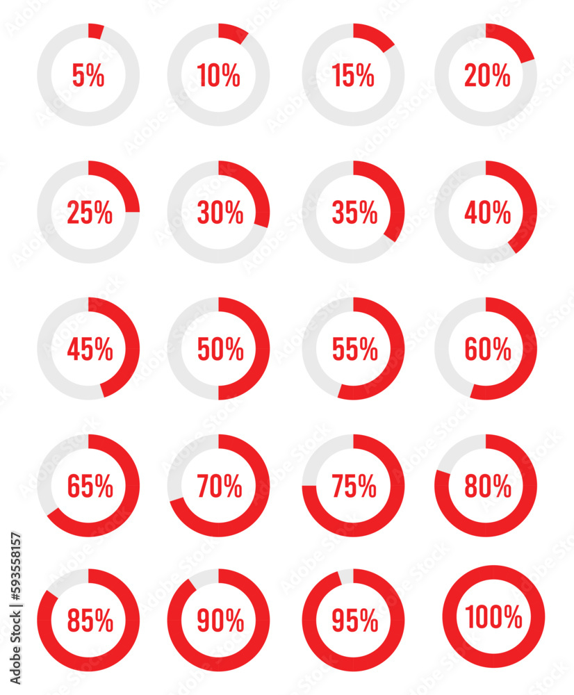 percentage diagrams, circles, ready-to-use, web design, user interface ...