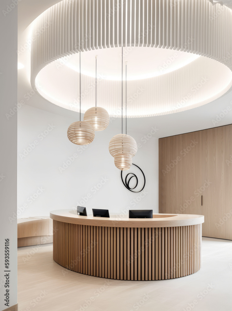 Luxury and contemporary lobby area interior design with reception ...