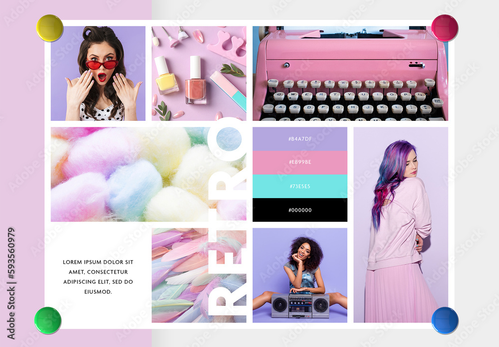 Simple Photo Collage Mockup Stock Template | Adobe Stock