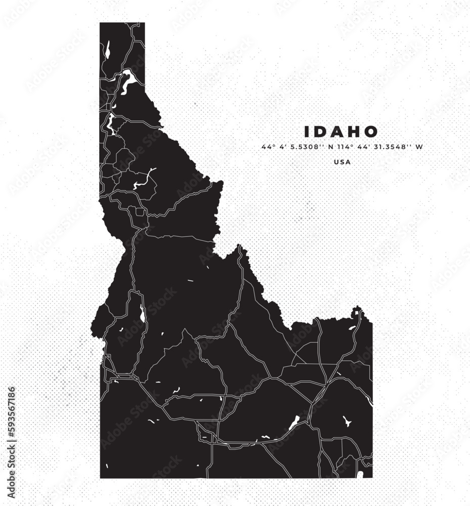 Idaho Map Vector Poster and Flyer Stock Vector | Adobe Stock