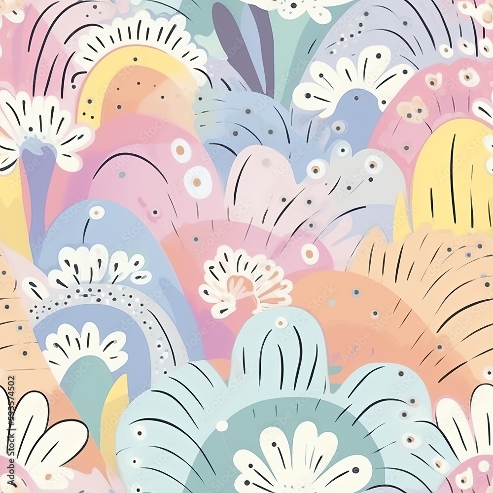 Make a odd and strong solid organize with pastel rainbow colors ...