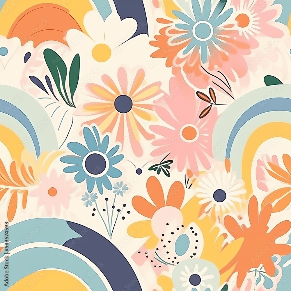 Make a odd and solid strong organize with pastel rainbow colors ...