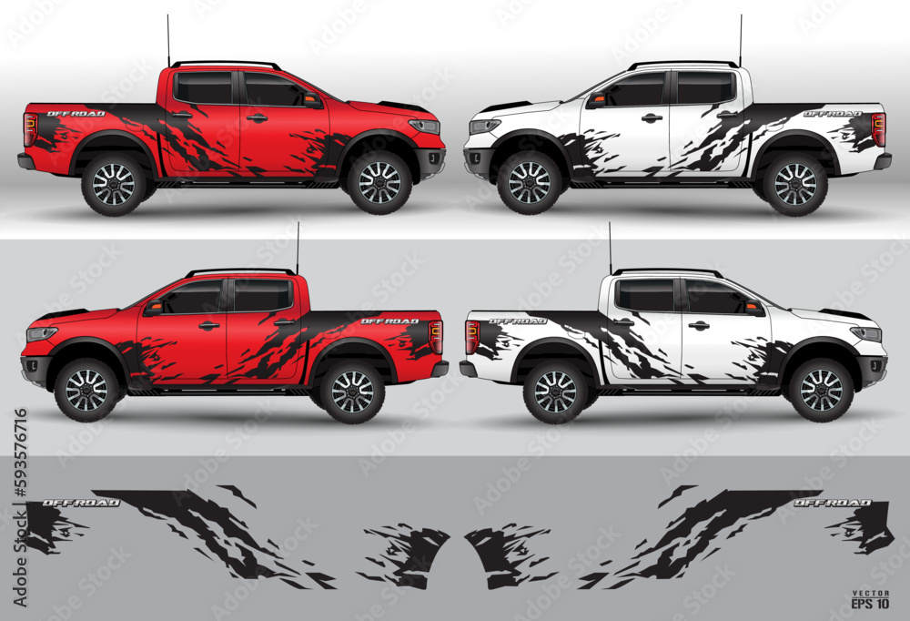 Offroad car wrap design vector. Graphic abstract stripe racing ...