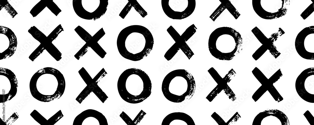 Seamless pattern with cross marks and circles. Abstract simple ...