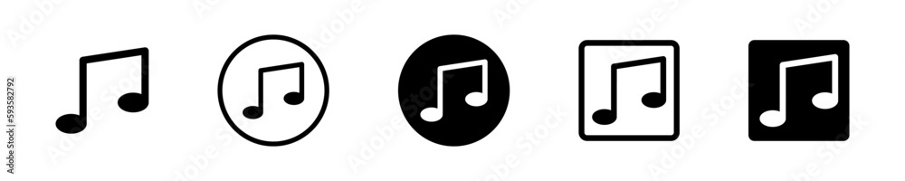 Vetor de Music notes sign. Musical set of symbol for web design. Music ...