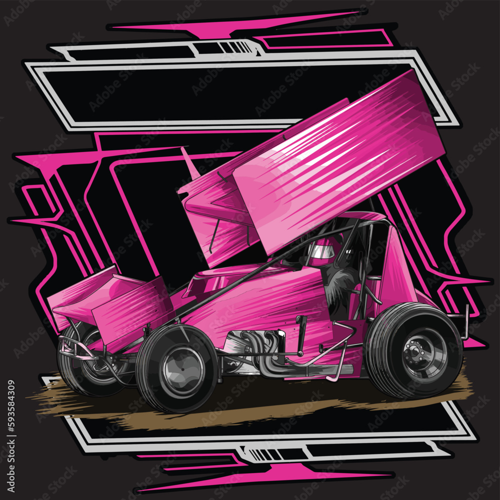 pink dirt splash racing illustration isolated in black background for ...