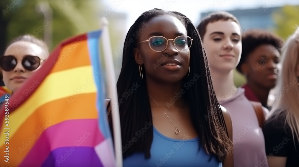 Portrait of a group of LGBTQ people, LGB community acceptance and ...