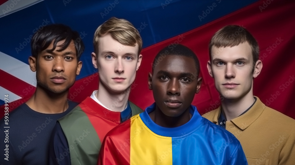 Portrait of a group of LGBTQ people, LGB community acceptance and ...