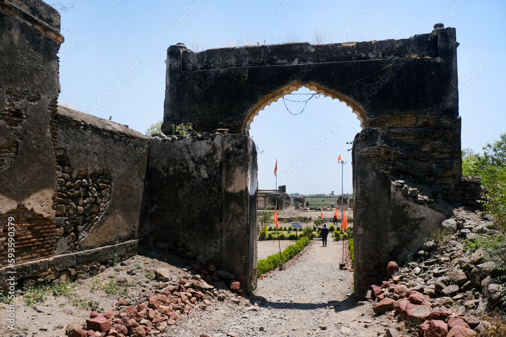 2 April 2023, Pedgaon, Maharashtra, India, Bahadur Fort, There is a 2 ...