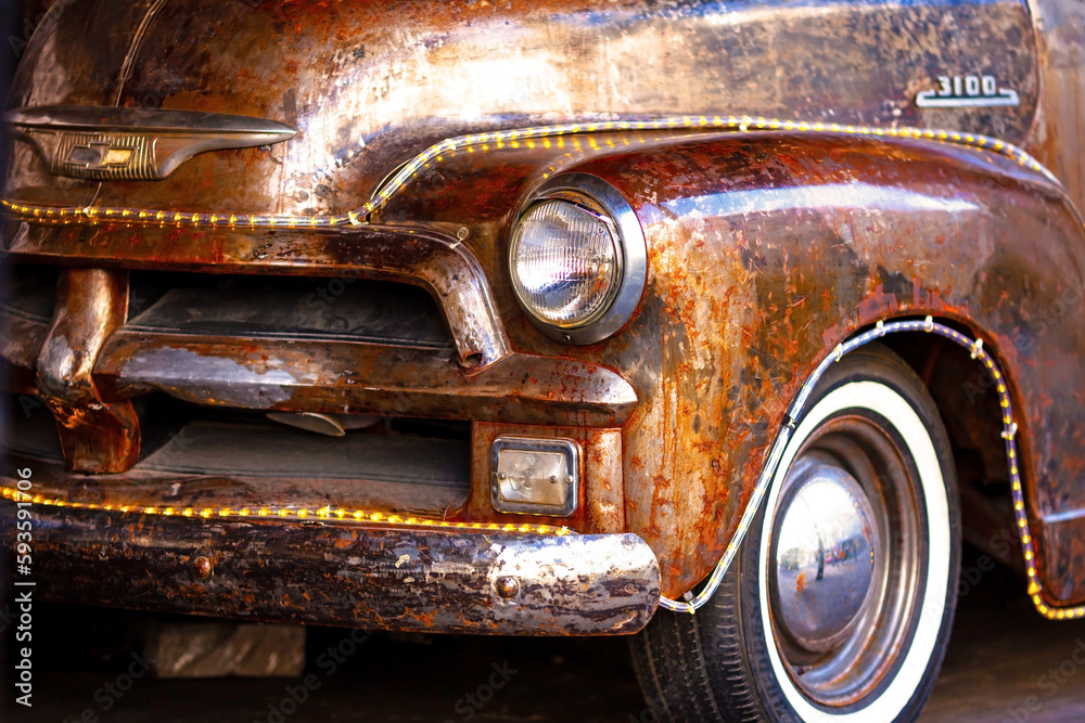 Vilnius, Lithuania, March 2023: Chevrolet 3100 pickup, rusty Chevrolet ...