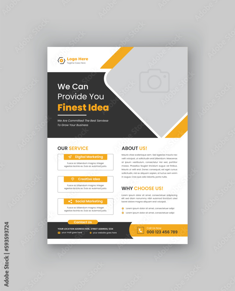 Corporate business flyer template design, magenta, red and yellow color ...
