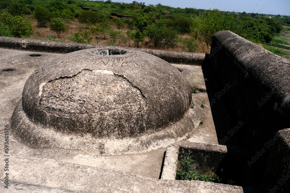 2 April 2023, Pedgaon, Maharashtra, India, Bahadur Fort, There is a 2 ...