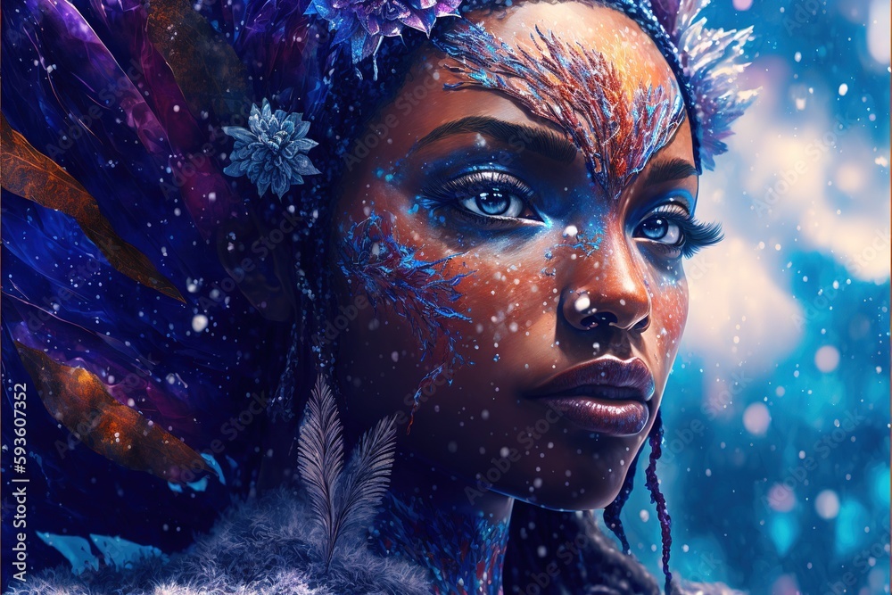 Fantasy winter goddess as spirit of northern pagan as a symbol of both ...