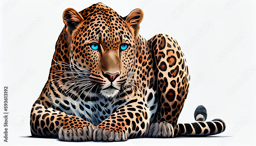 Cartoon image of leopard Ai generated image Stock Illustration | Adobe ...