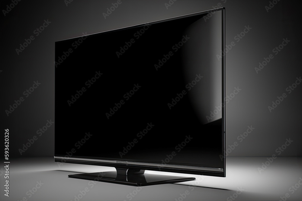 lcd tv screen with reflection created with Generative AI technology ...