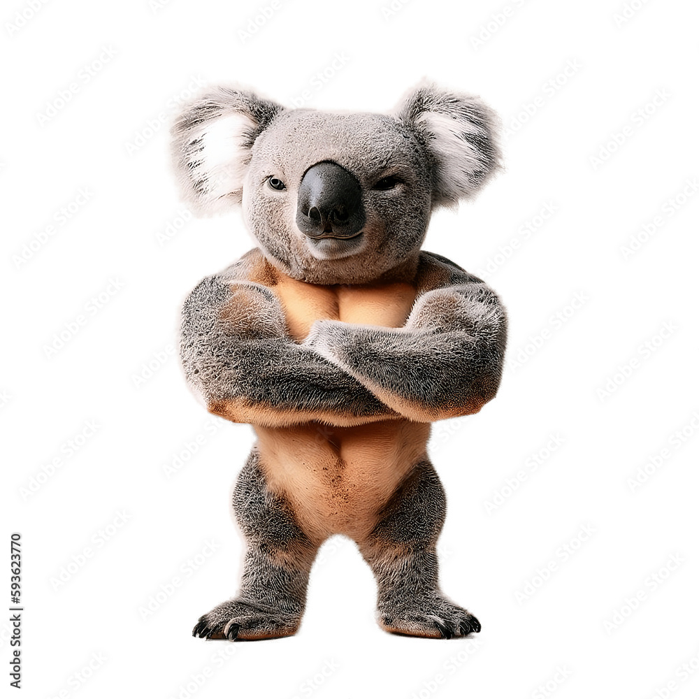 Muscle-Bound Marsupial: A Standing Buff Mad Looking Koala, A Unique AI ...