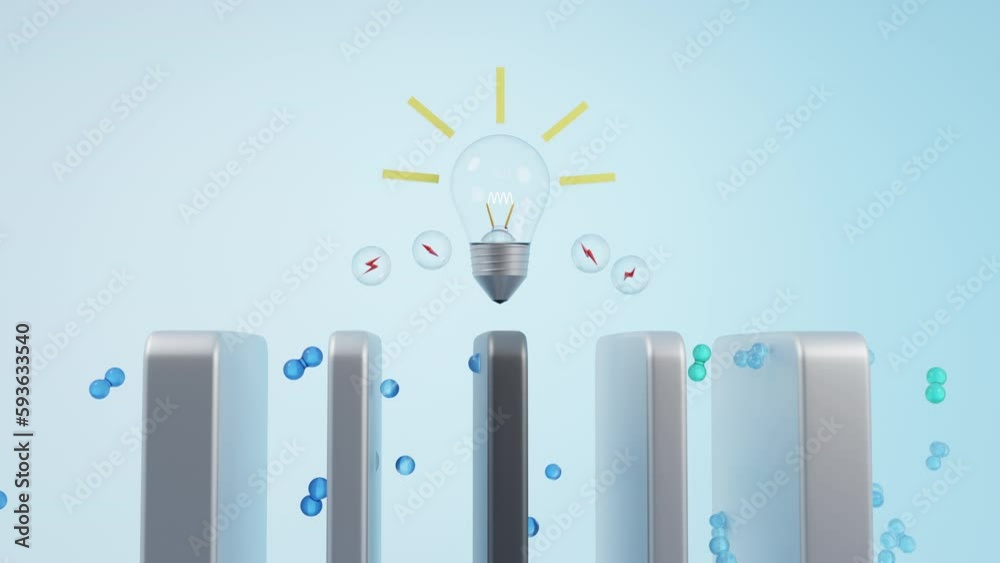 Simulation of hydrogen atom H2 changing to electronic and turning to ...