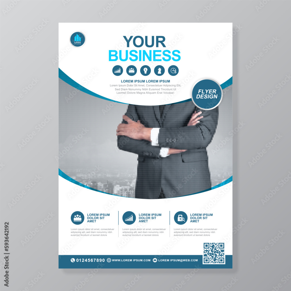 Corporate business cover page a4 flyer design template for print Stock ...