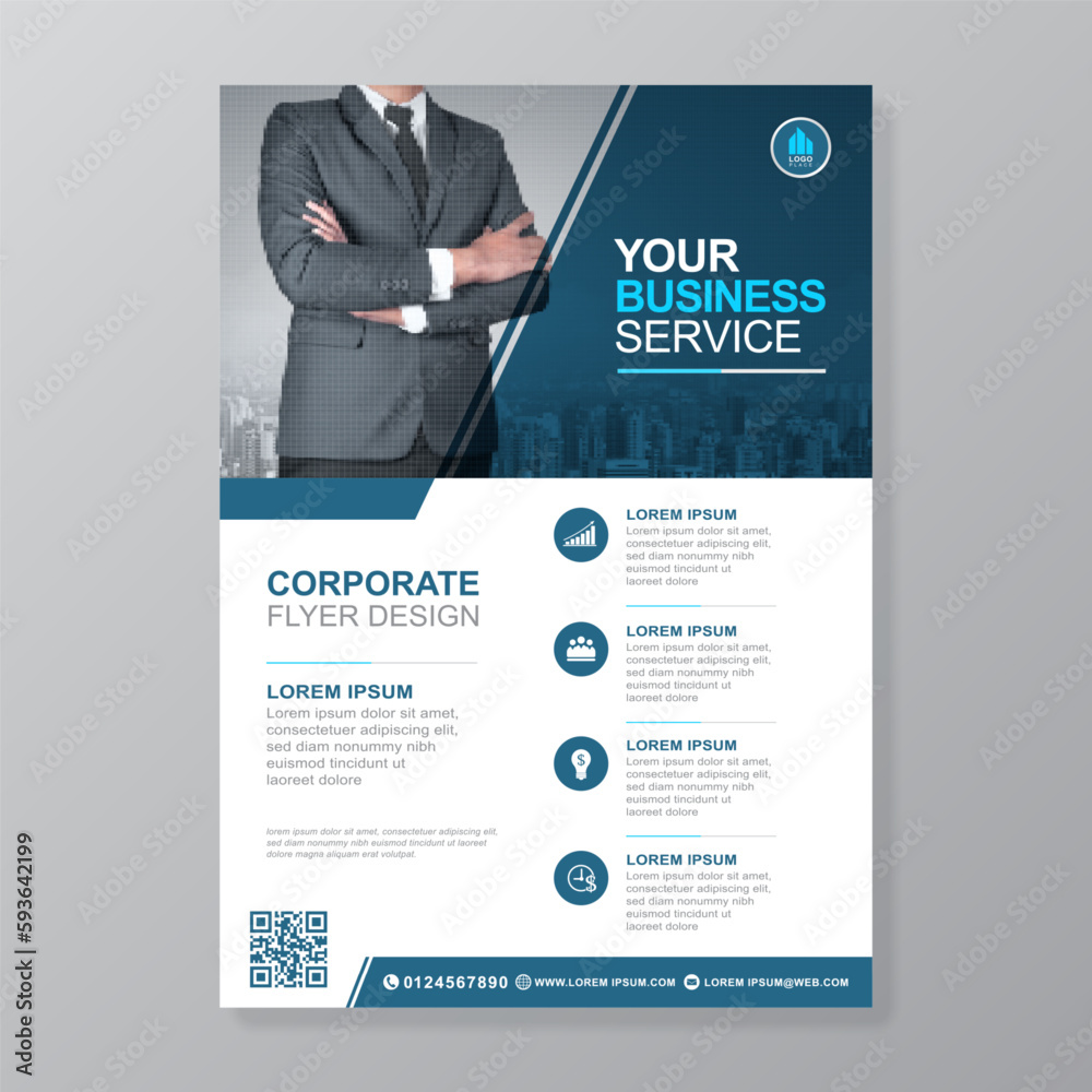 Corporate business cover page a4 flyer design template for print Stock ...