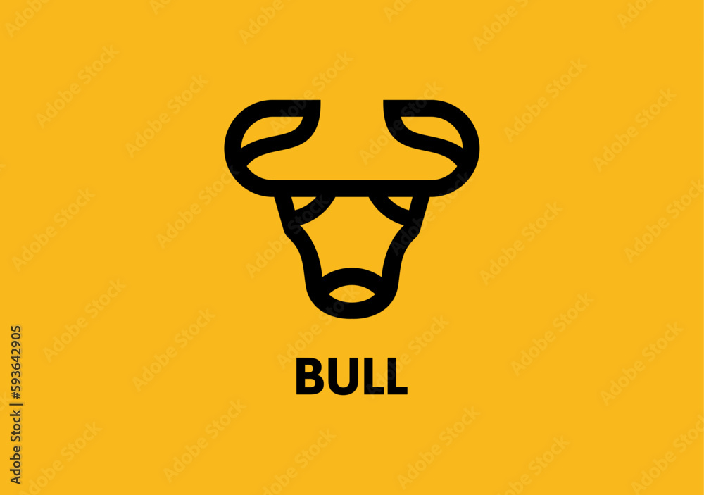 universal and unique line design based on bull logo symbol Stock Vector ...