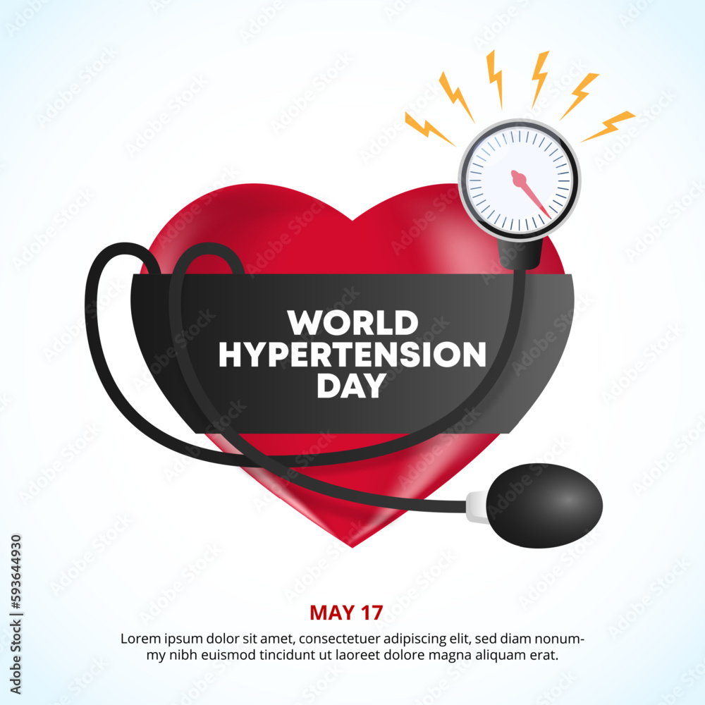 World hypertension day background with hypertension heart and ...