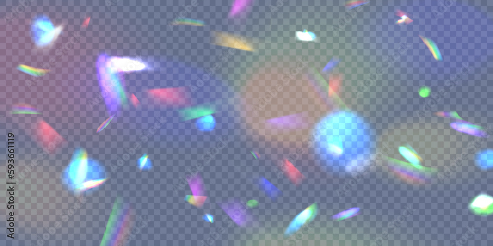 Realistic diamond reflection, rainbow light optical effect Colorful ...