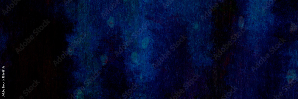 Grunge old dark navy blue creepy wall background with black faint ...