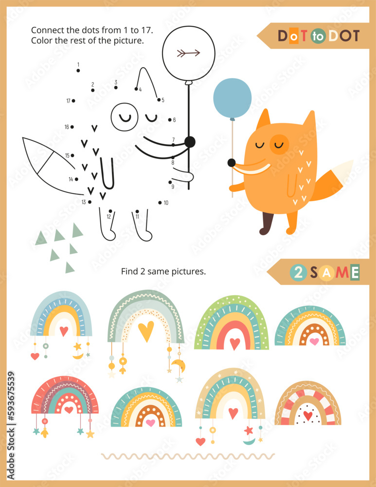 Cute Animals Activity Pages for Kids. Printable Activity Sheet with ...