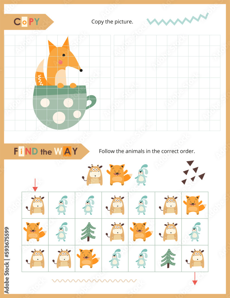 Cute Animals Activity Pages for Kids. Printable Activity Sheet with ...