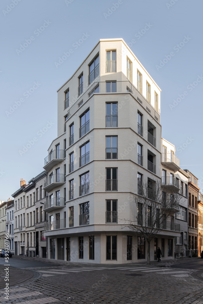apartment building in city Stock Photo | Adobe Stock