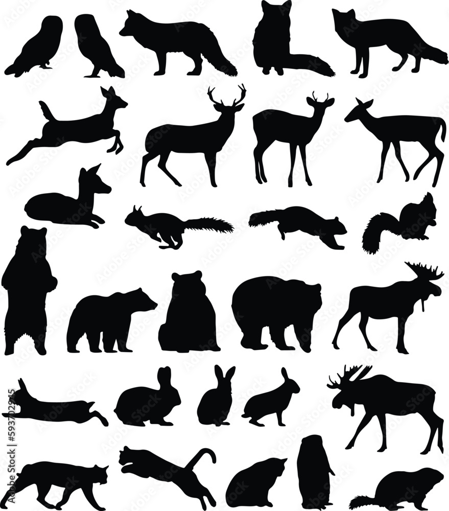 animals Black white vector outline or line art file for cnc laser ...