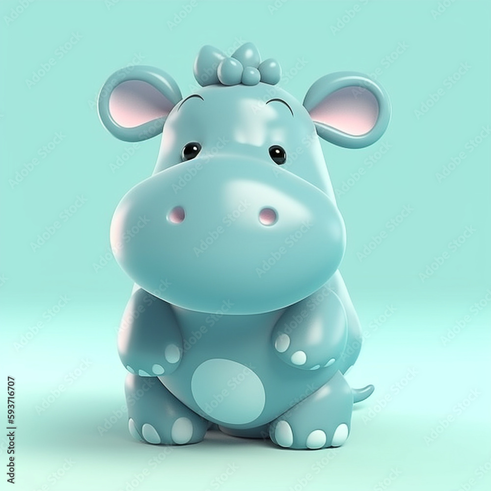 Hippo cartoon, Hippo illustrated character, Hippo 2D character, Cute ...