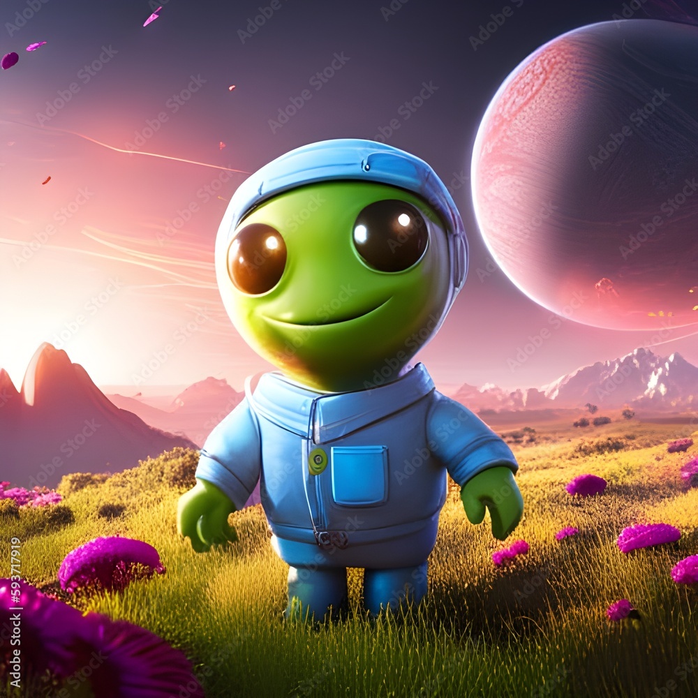 AI Generated Cute adorable aliens invaded earth using 3d,unrealengine ...
