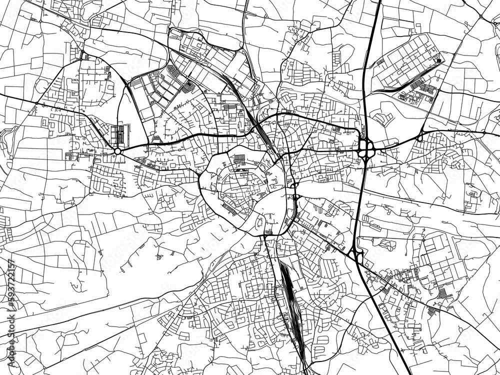 Road map of the city of Ingolstadt in Germany on a transparent ...