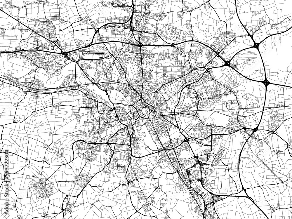 Road map of the city of Hannover in Germany on a transparent background ...