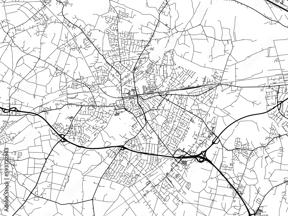 Road map of the city of Delmenhorst in Germany on a transparent ...