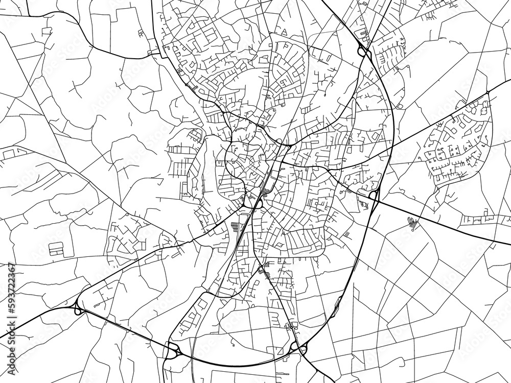 Road map of the city of Lingen in Germany on a transparent background ...