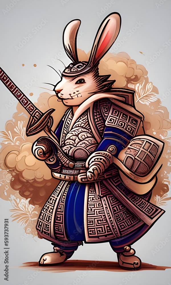 AI Generated Samurai Rabbit with a Katana: a Samurai Rabbit holding a ...