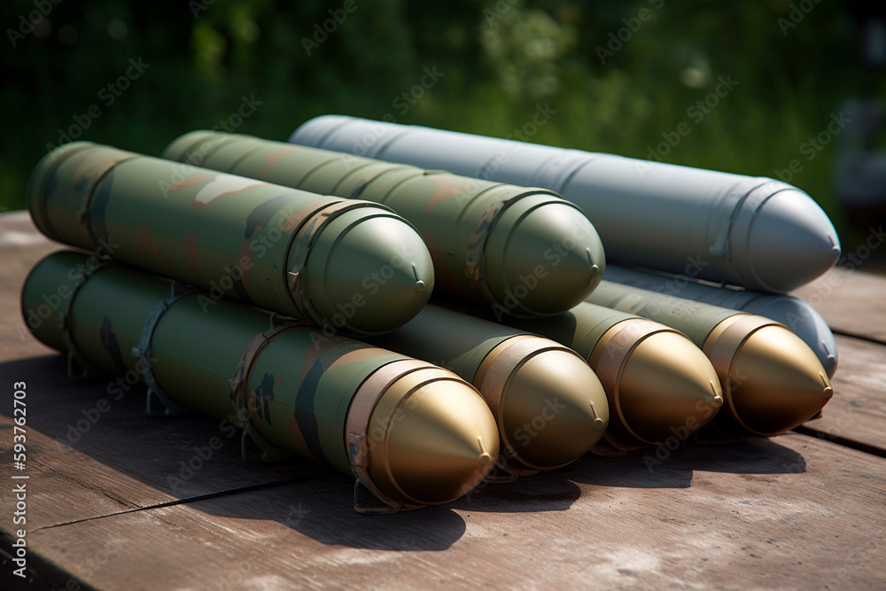 155 mm shells for howitzers, created with Generative AI Technology ...