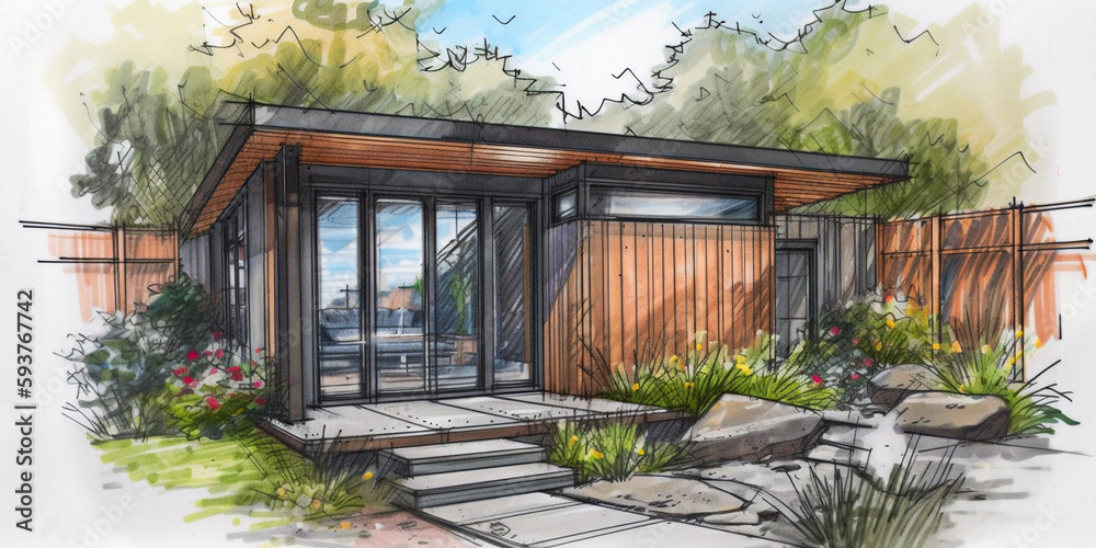 architectural drawing: Accessory Dwelling Unit (ADU), kit house – aka ...