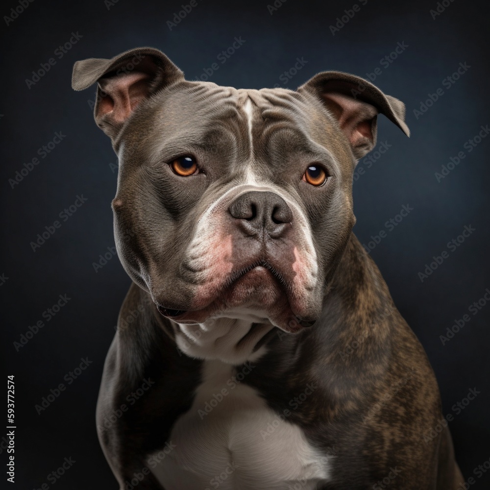 American Bully Dog, Animal Portrait Stock Illustration | Adobe Stock