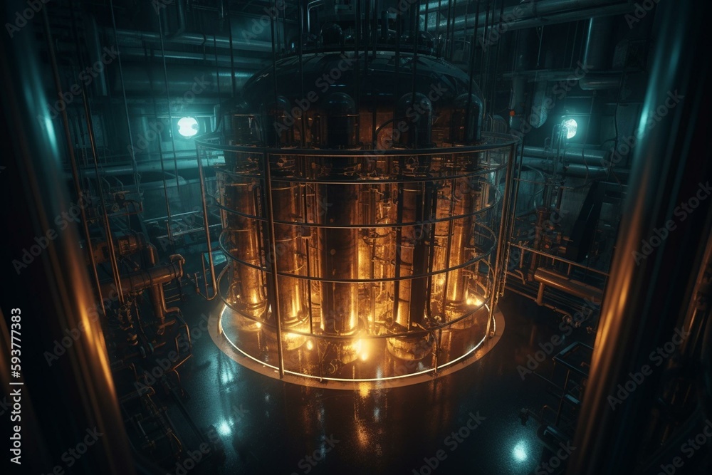 Chemical reactor in a factory producing high-pressure high-temperature ...