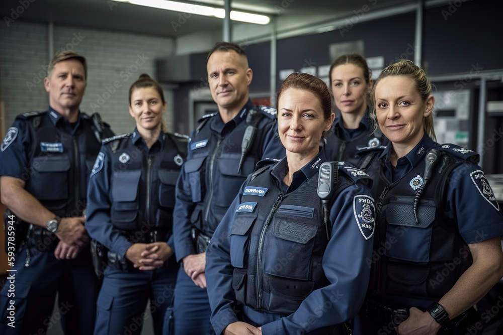 Advertising portrait shot of a Police officer team standing together in ...