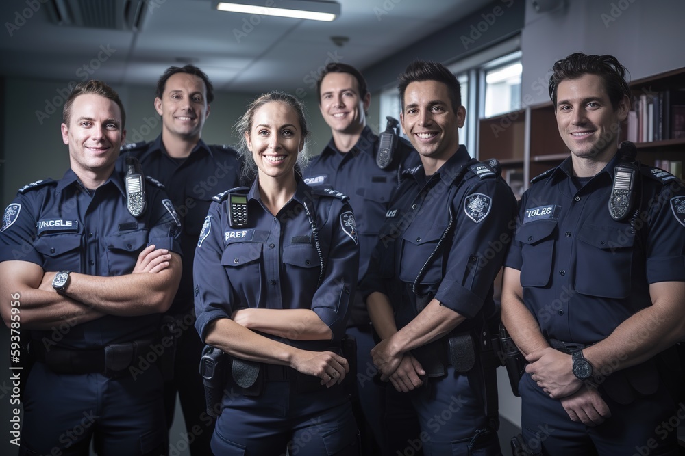 Advertising portrait shot of a Police officer team standing together in ...