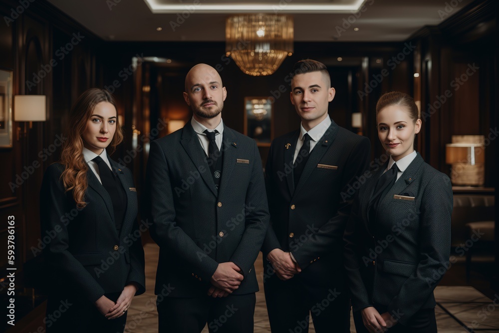 Advertising portrait shot of a hotel staff team standing together in a ...