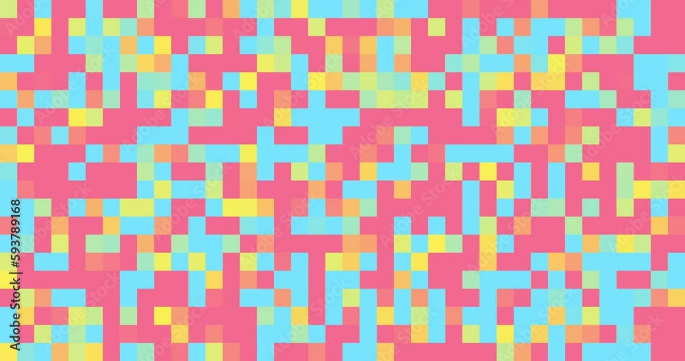 Animated multicolored pixel background. 4K resolution abstract pixel ...