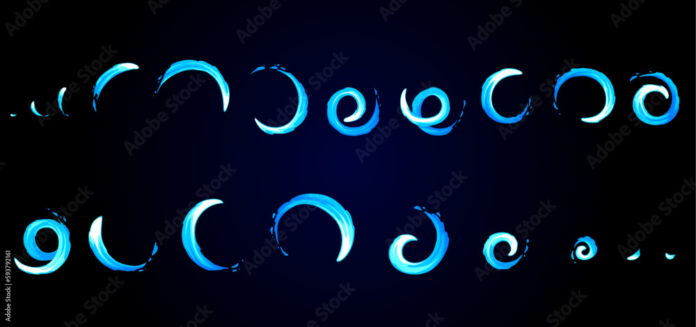 Circle motion sprite animation, cartoon game magic energy power effect ...