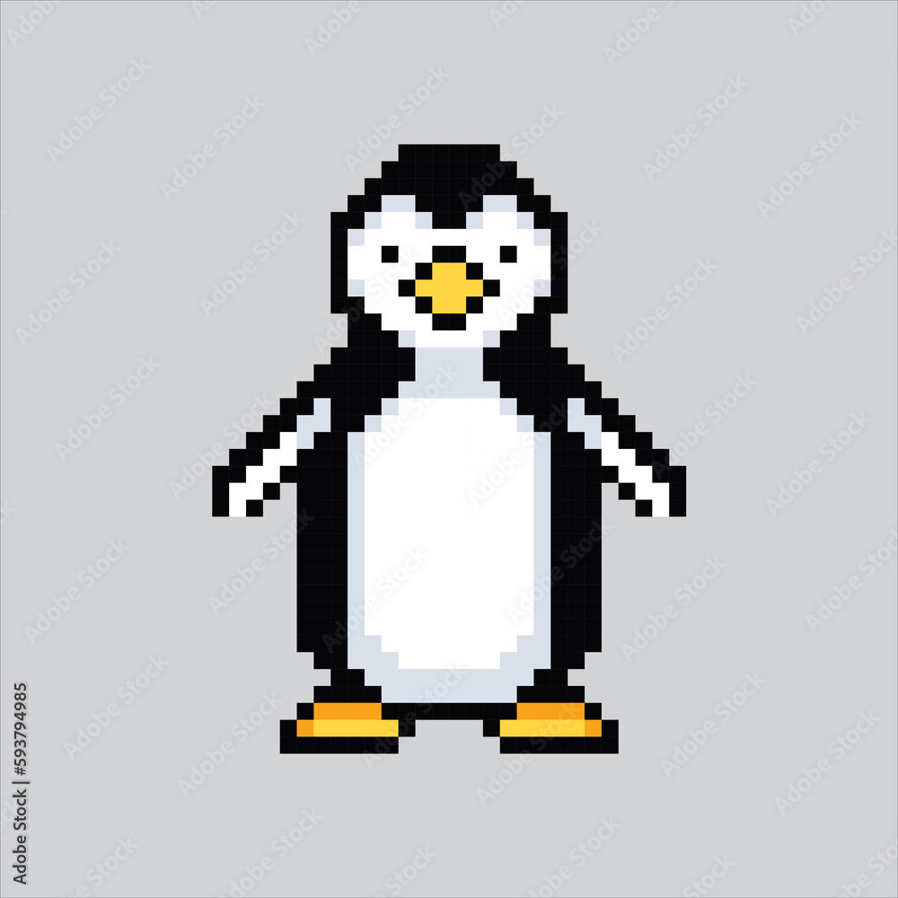 Pixel art illustration Penguin. Pixelated Penguin. Penguin Bird animal ...